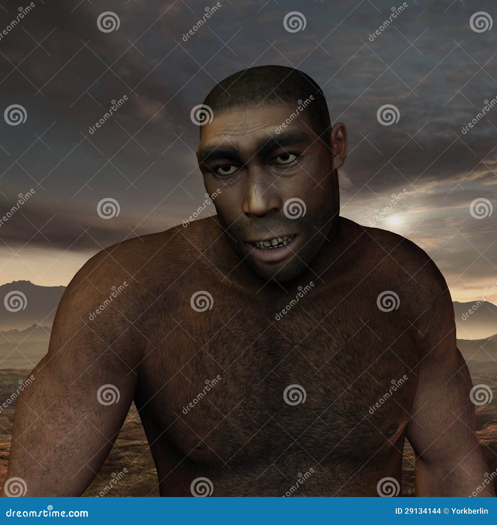 Early human erectus stock illustration. Illustration of ancestors ...