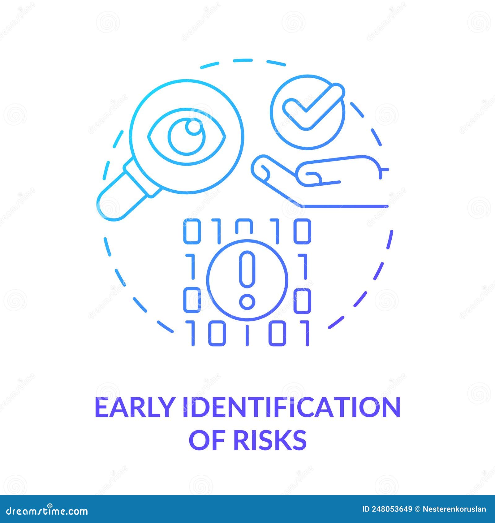 Early Identification of Risks Blue Gradient Concept Icon Stock Vector ...