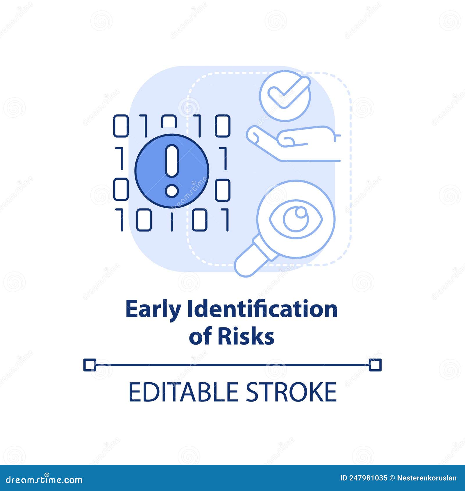 Early Identification of Risks Light Blue Concept Icon Stock Vector ...