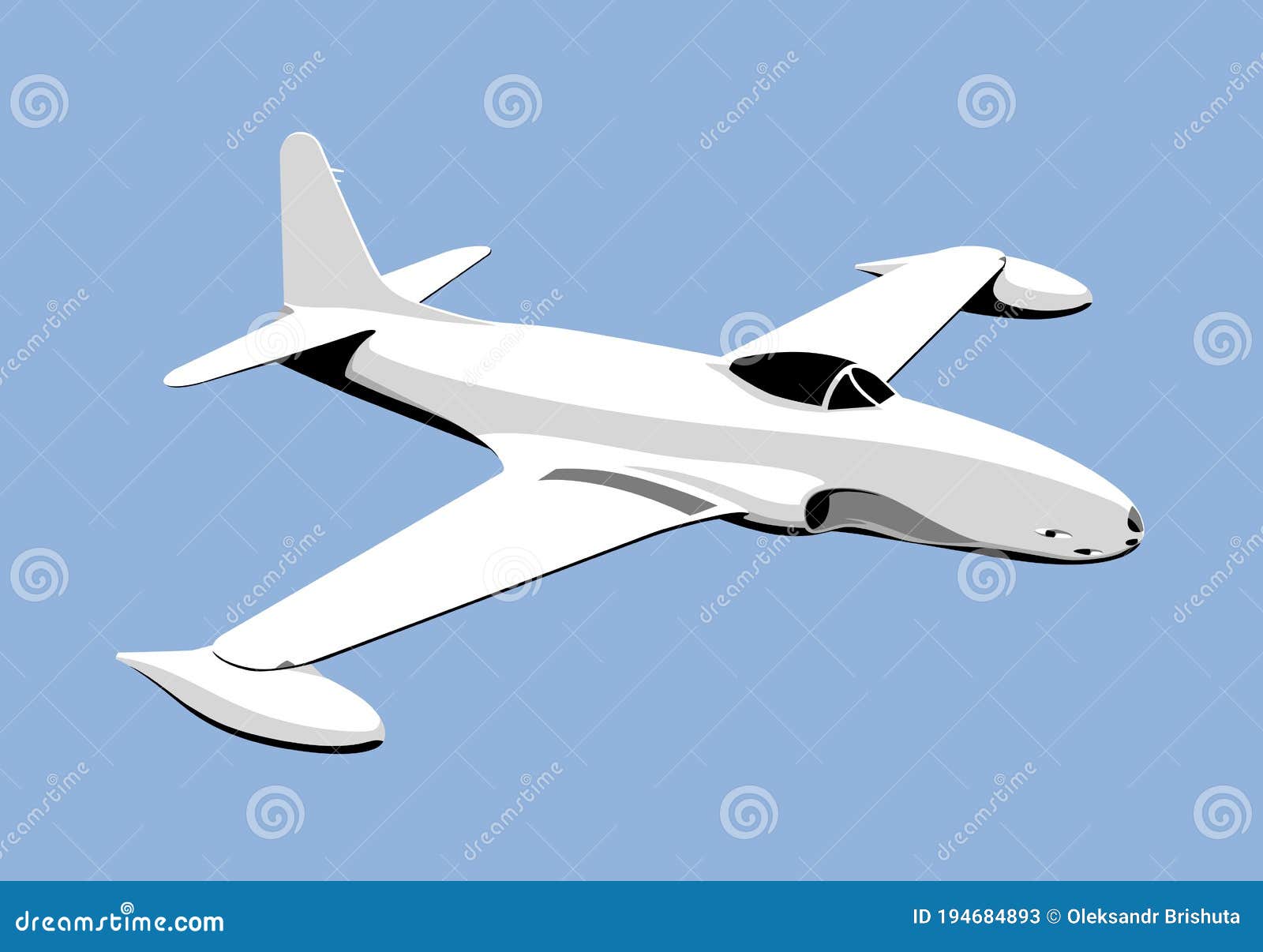 Lockheed P-80 Shooting Star. Early Jet Fighter in Fly. Stock ...