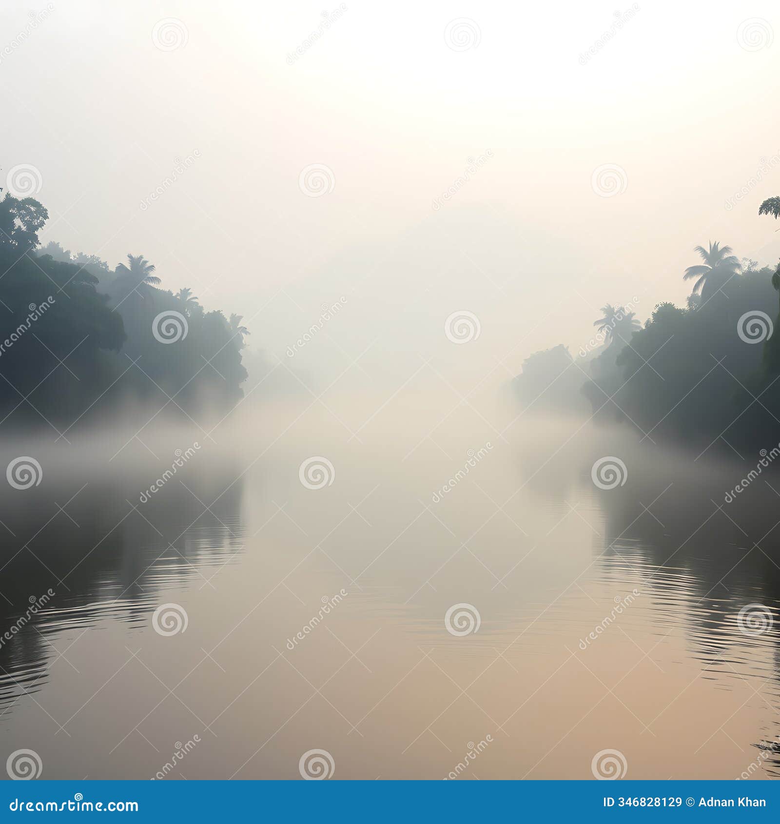 Early Light on Calm Amazon River Stock Illustration - Illustration of ...