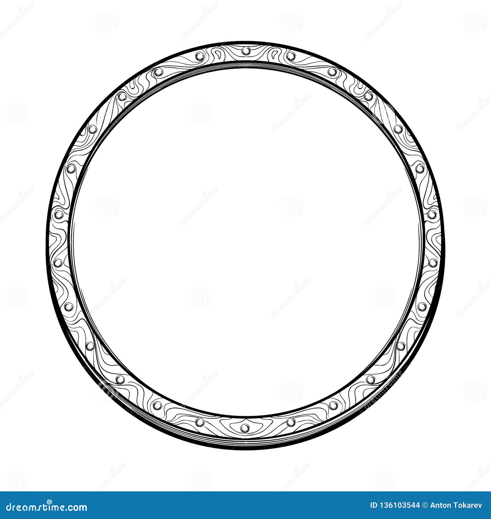 Early Medieval Circular Shield. Front View Stock Vector - Illustration ...