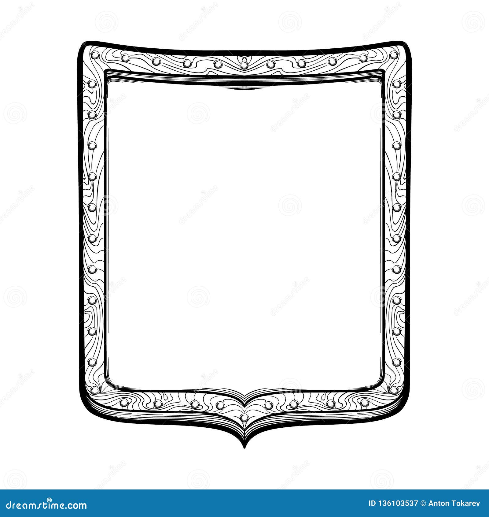 Early Medieval Rectangular or French Shield. Stock Vector ...