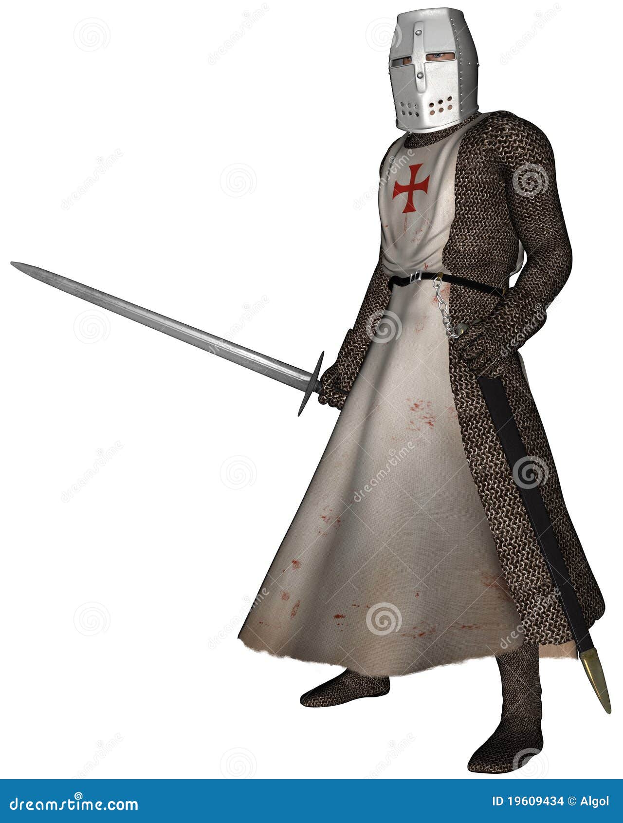 Early Medieval Templar Knight Stock Illustration - Illustration of ...