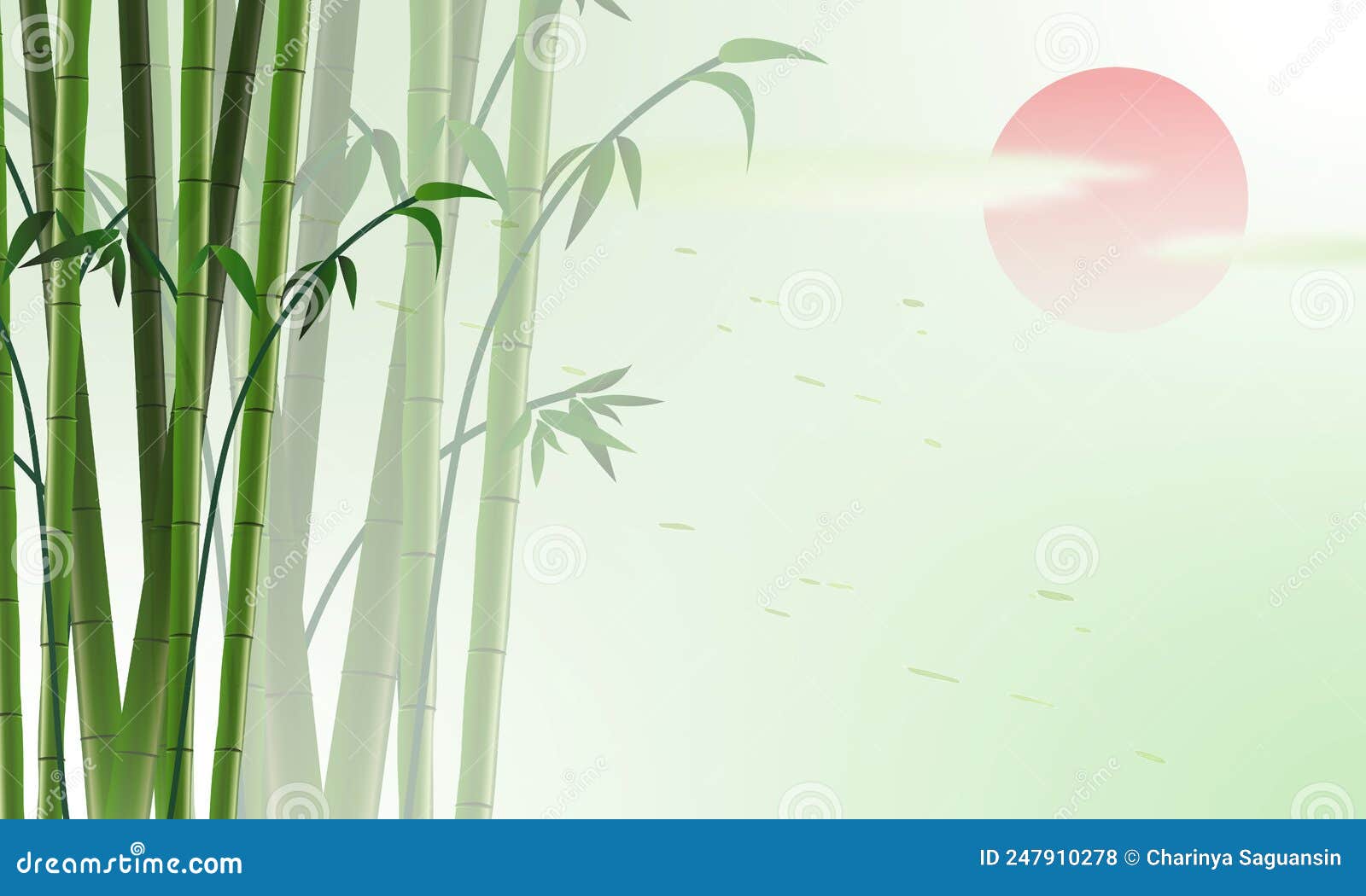 Early Morning Bamboo Background Stock Vector - Illustration of wall ...