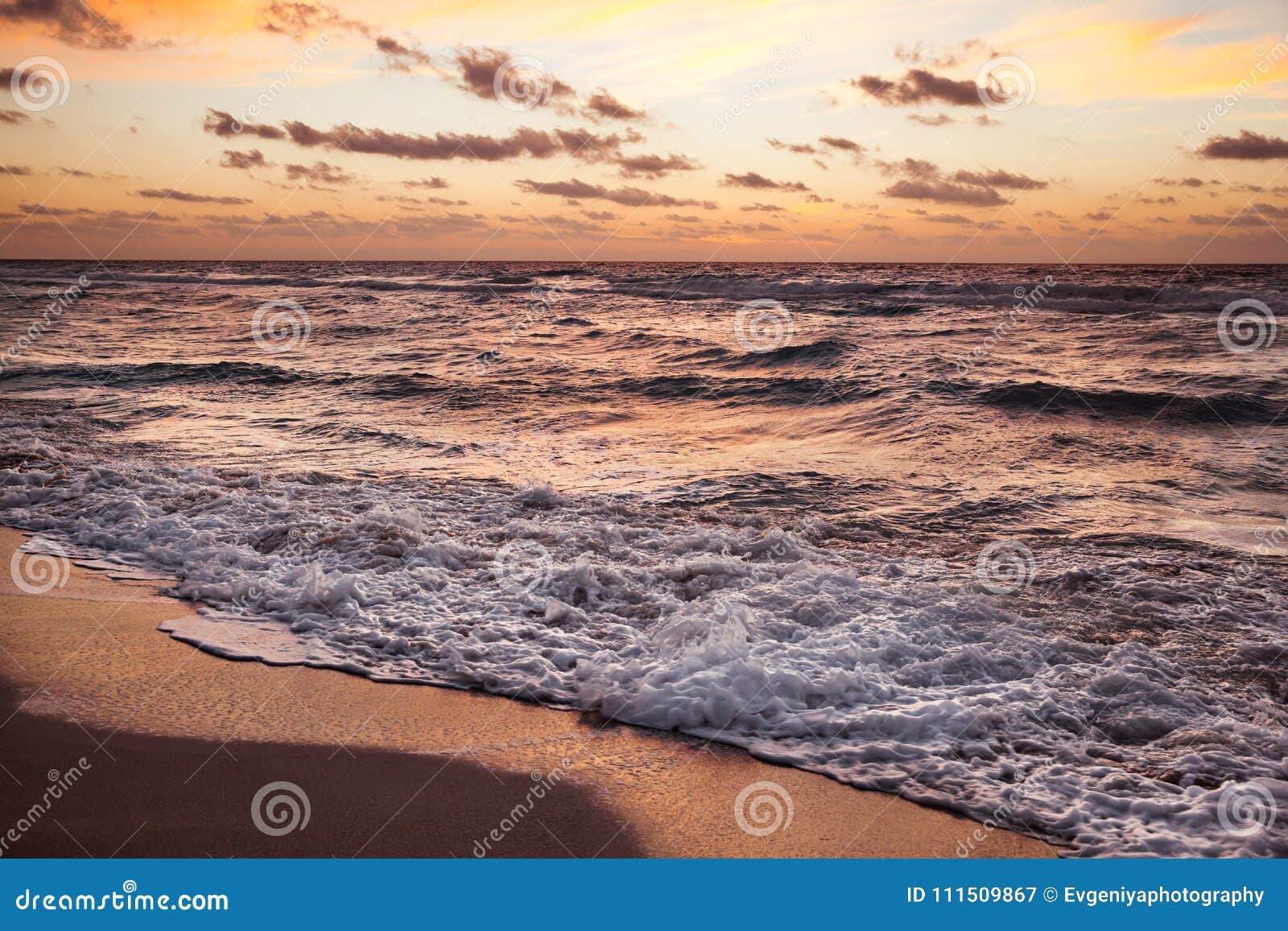 Early Morning at the Beach at Sunrise Stock Image - Image of travel ...