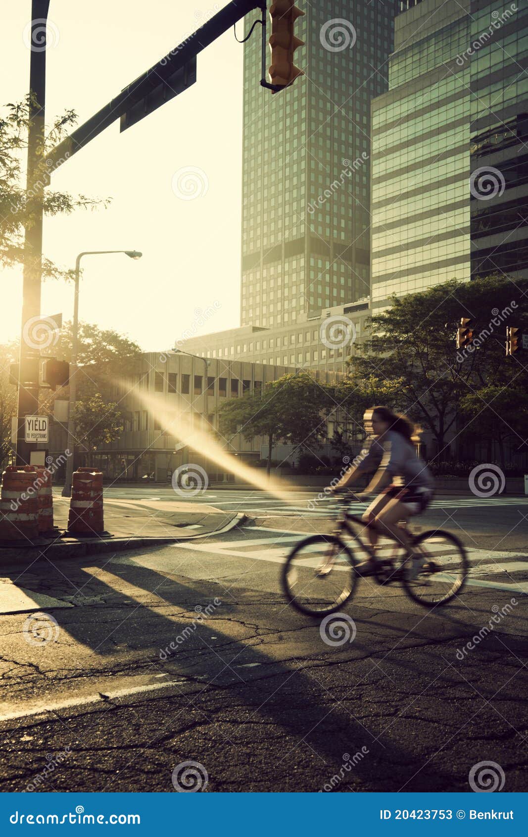 Early morning biking editorial stock photo. Image of architecture ...