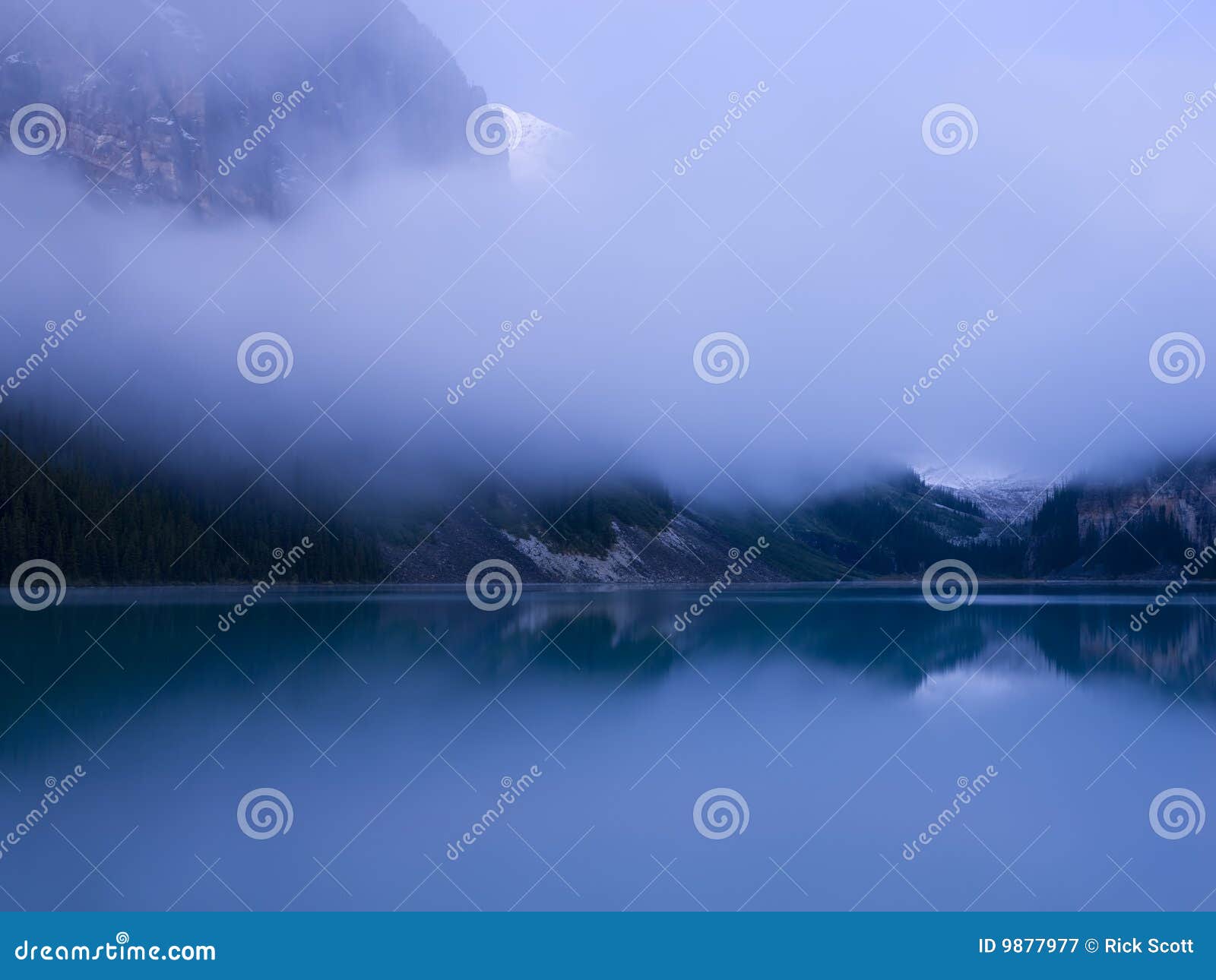 Early Morning Clouds on Lake Louise in Banff Stock Image - Image of ...