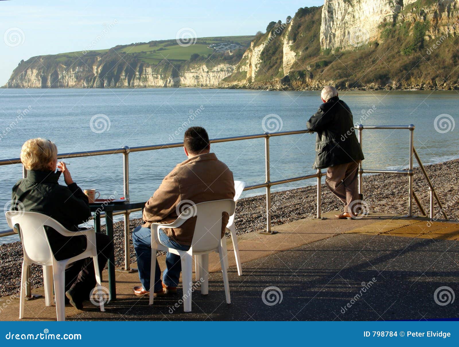 Early Morning Coffee with a View Stock Photo - Image of couple, seaton ...