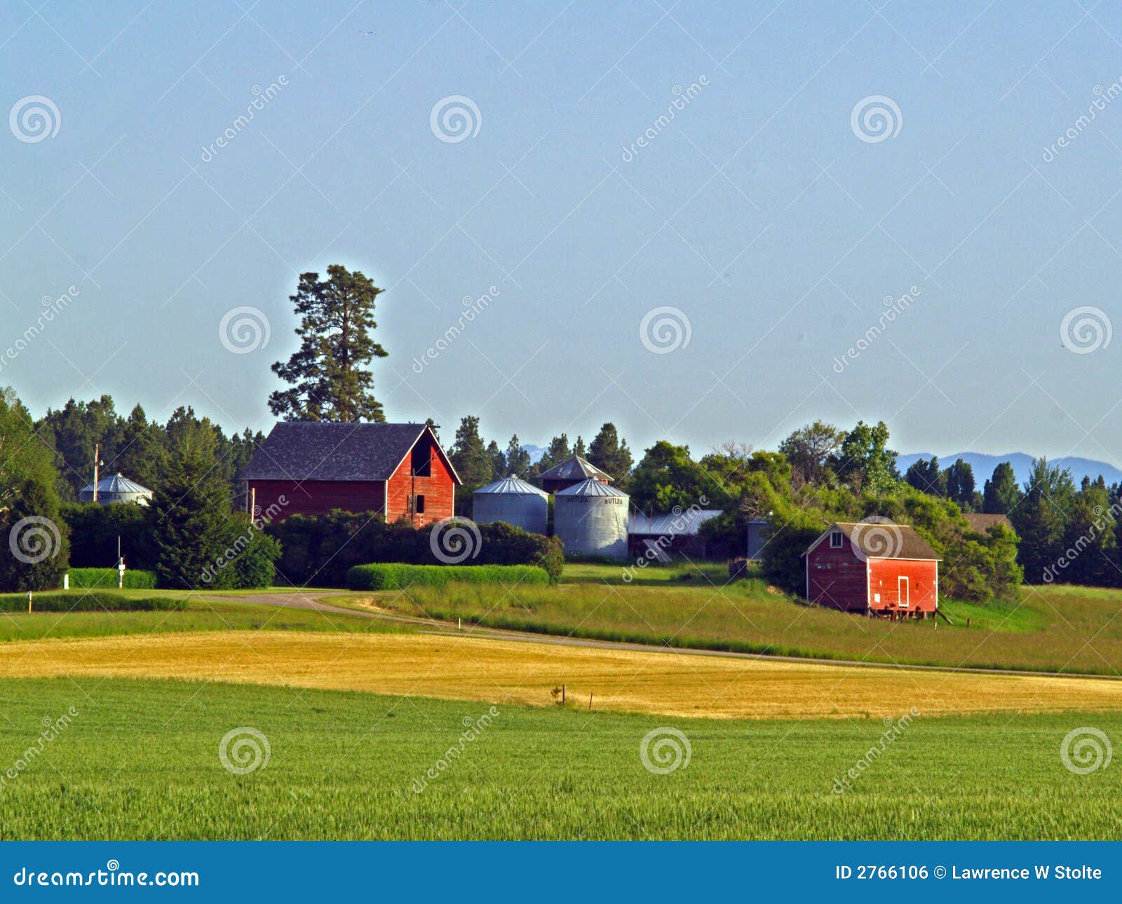 Early Morning at the Farm stock photo. Image of fields - 2766106