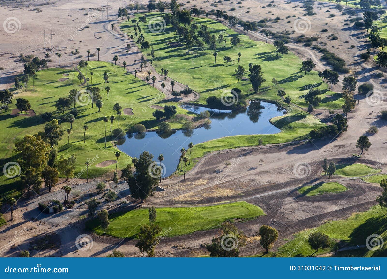Early Morning Light on Golf Course Stock Photo - Image of water, bunker ...
