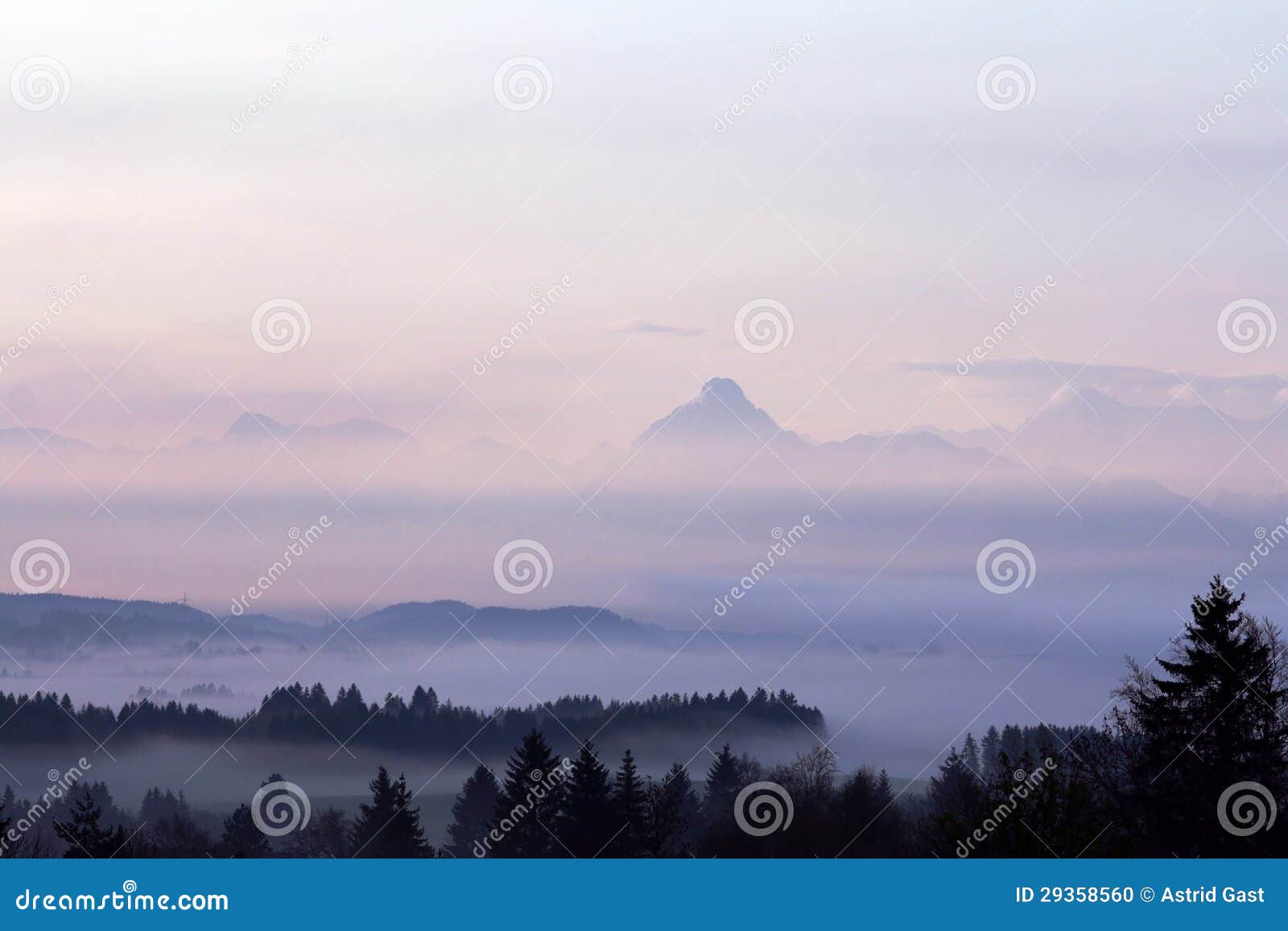 Early Morning Over the Mountains Stock Photo - Image of mood, alps ...