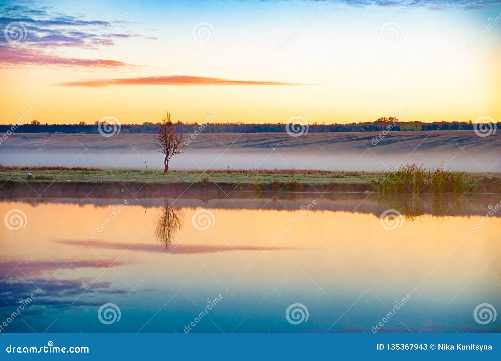 Early Morning River Sunrise Stock Image - Image of calm, landscape ...
