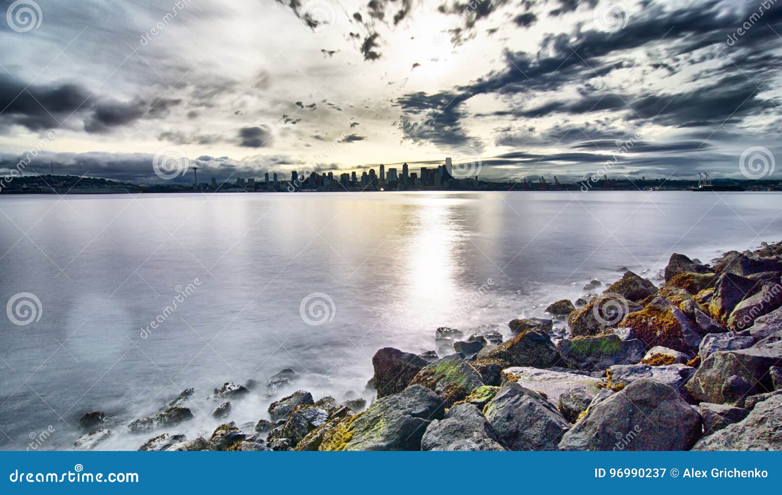 Early Morning Sunrise in Seattle Washington Stock Image - Image of ...