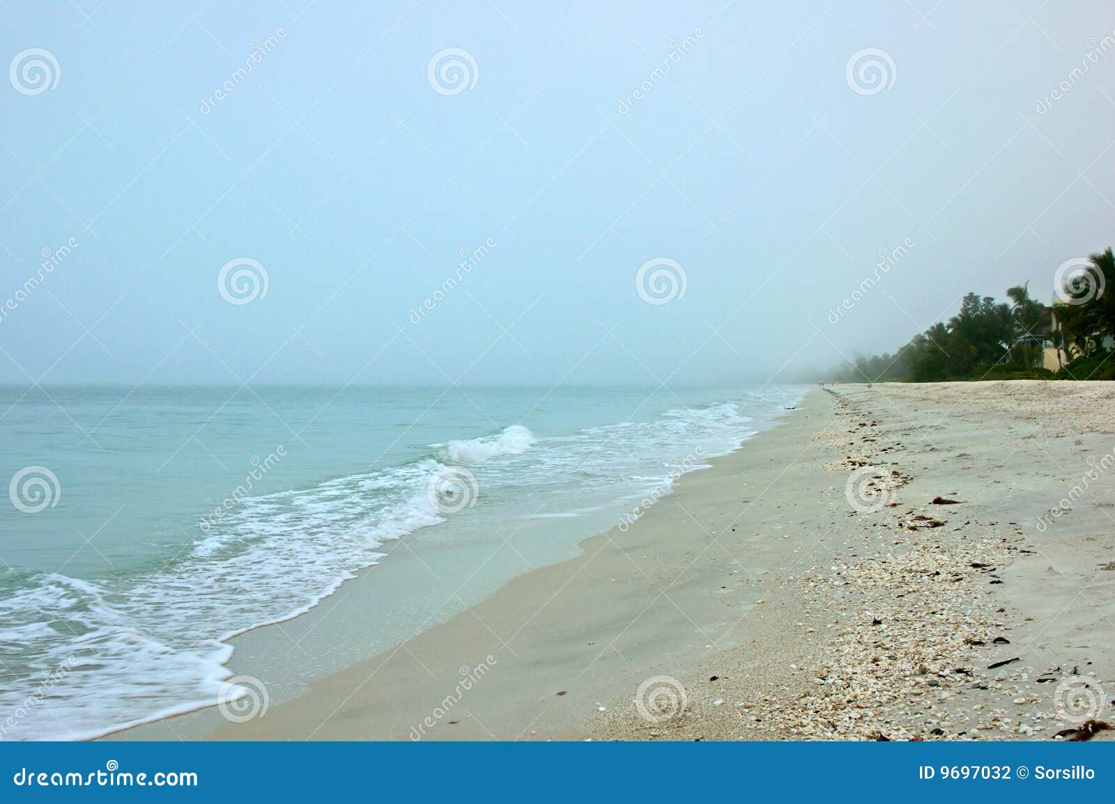 Early Morning Tides Rolls Up on Beach Stock Photo - Image of florida ...