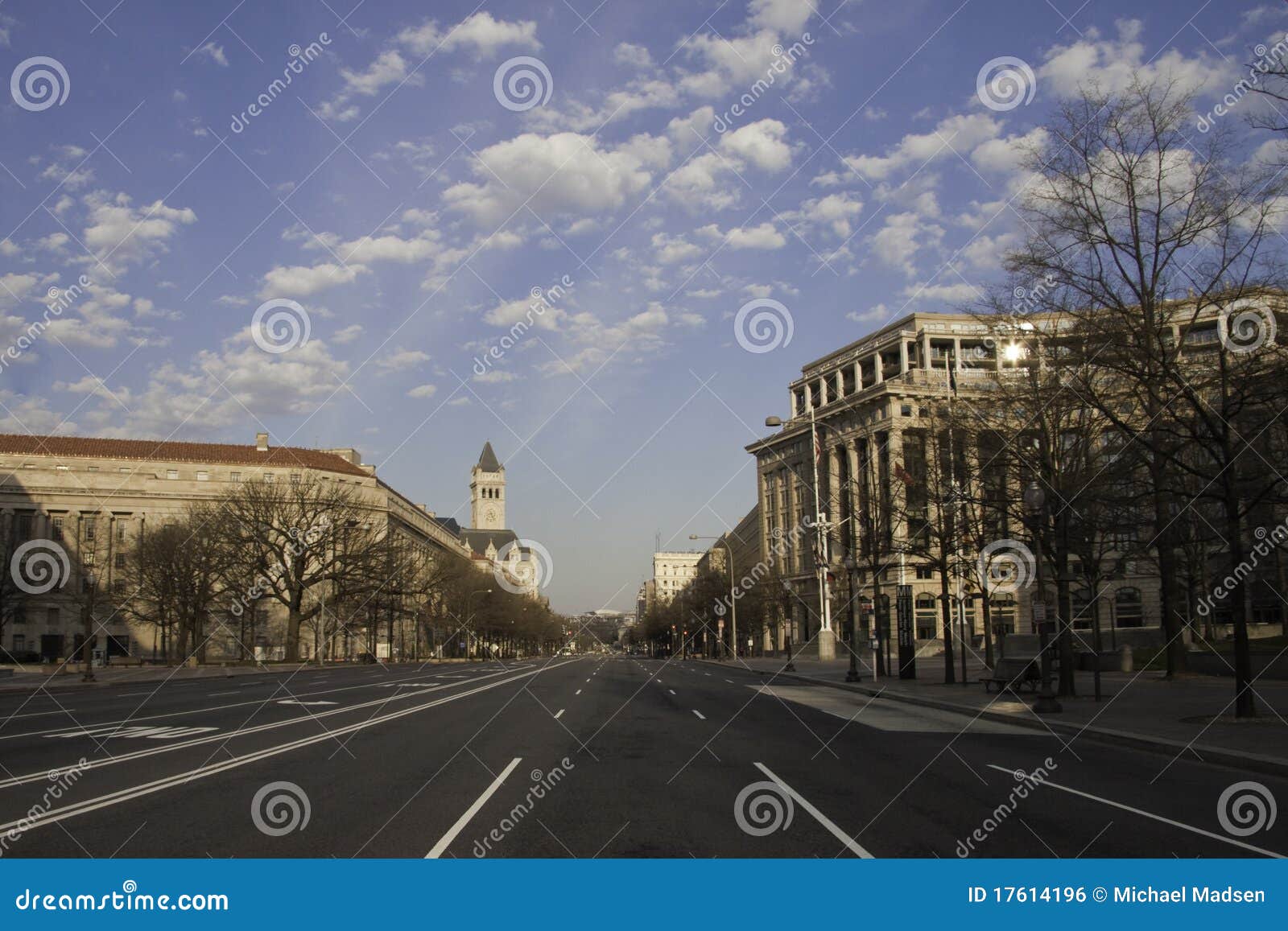 Early Morning Washington DC Stock Photo - Image of morning, clouds ...