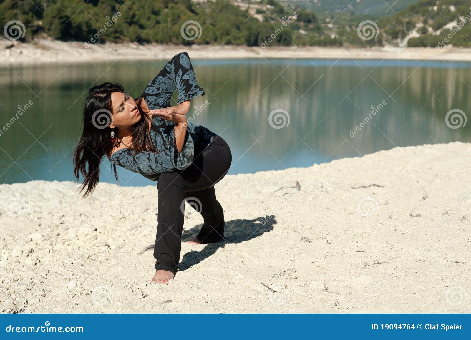 Early morning yoga stock photo. Image of outdoors, latina - 19094764