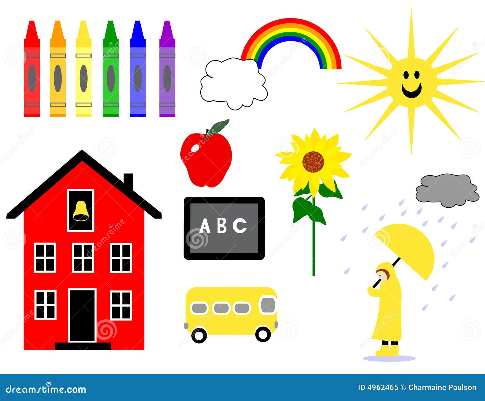 Early School Days stock vector. Illustration of crayons - 4962465