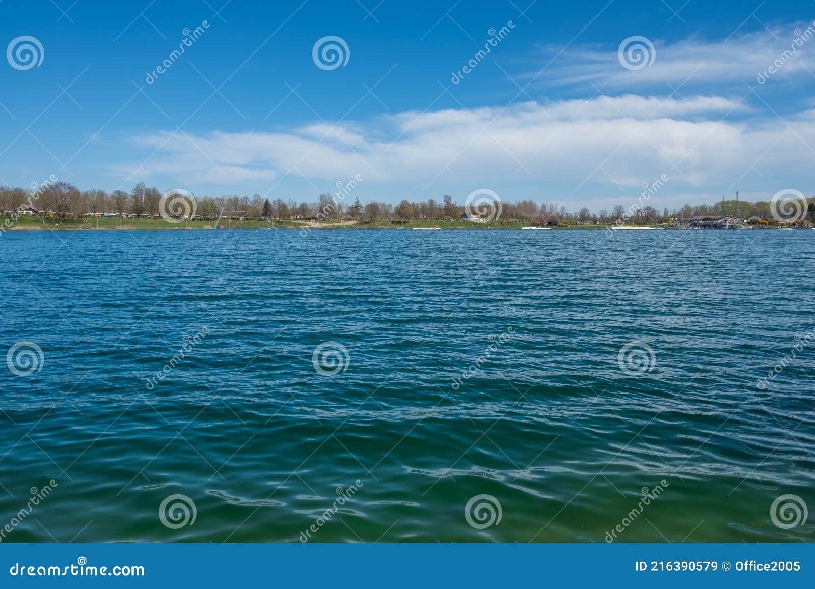 Early spring on lake ausee stock image. Image of nature - 216390579