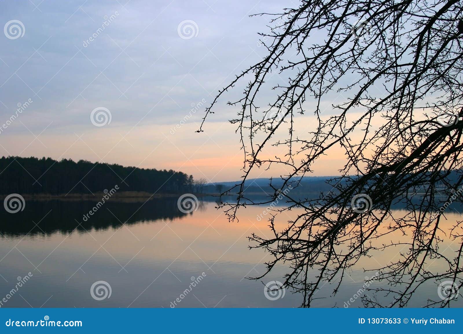 Early Spring Landscape with Lake Stock Image - Image of beautiful ...