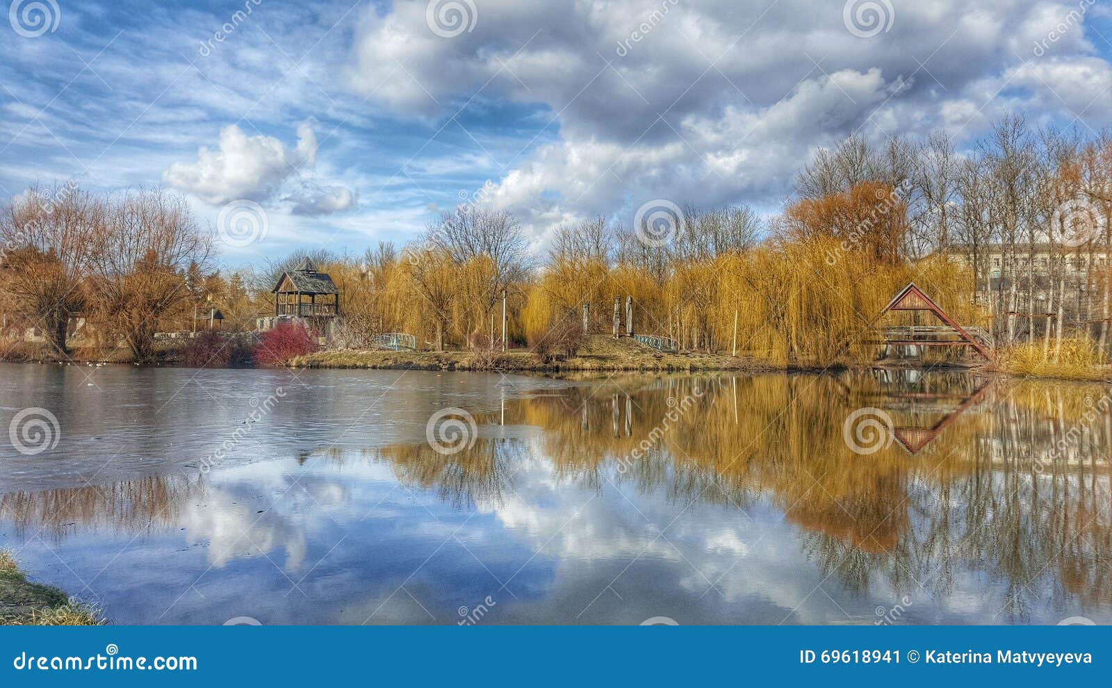 Early spring stock image. Image of early, nature, pond - 69618941