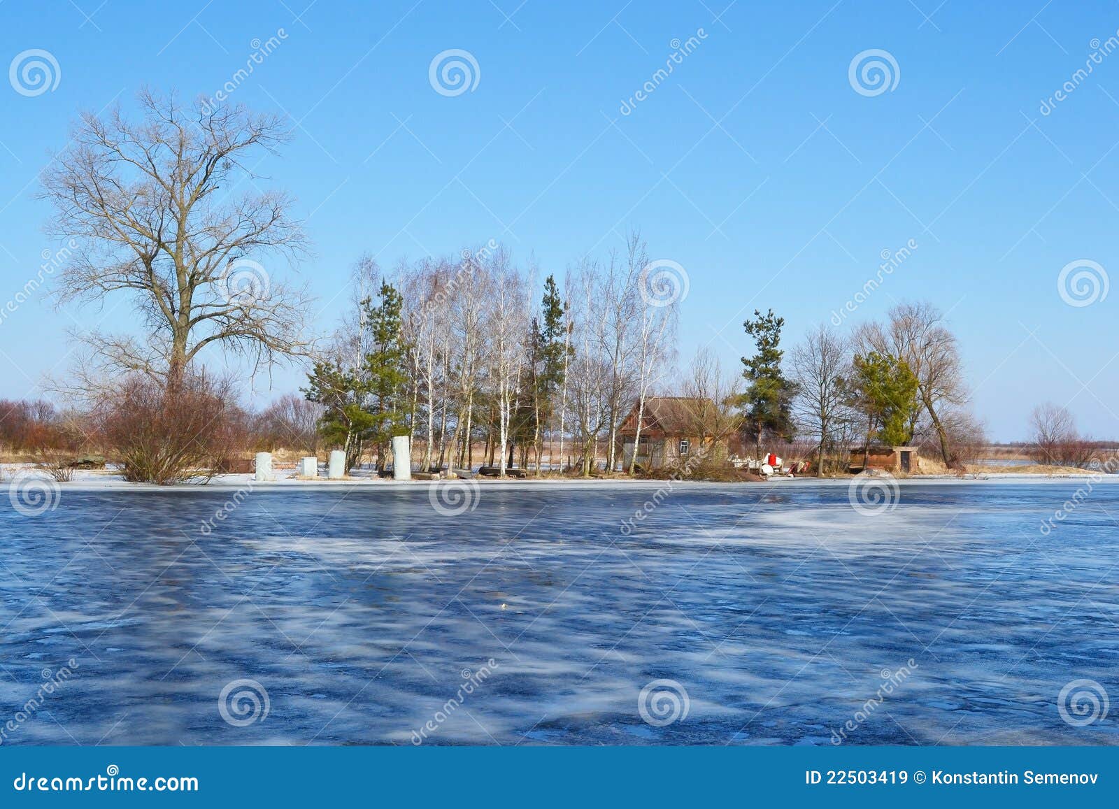 Early Spring on the River Pripyat Stock Image - Image of beauty, water ...