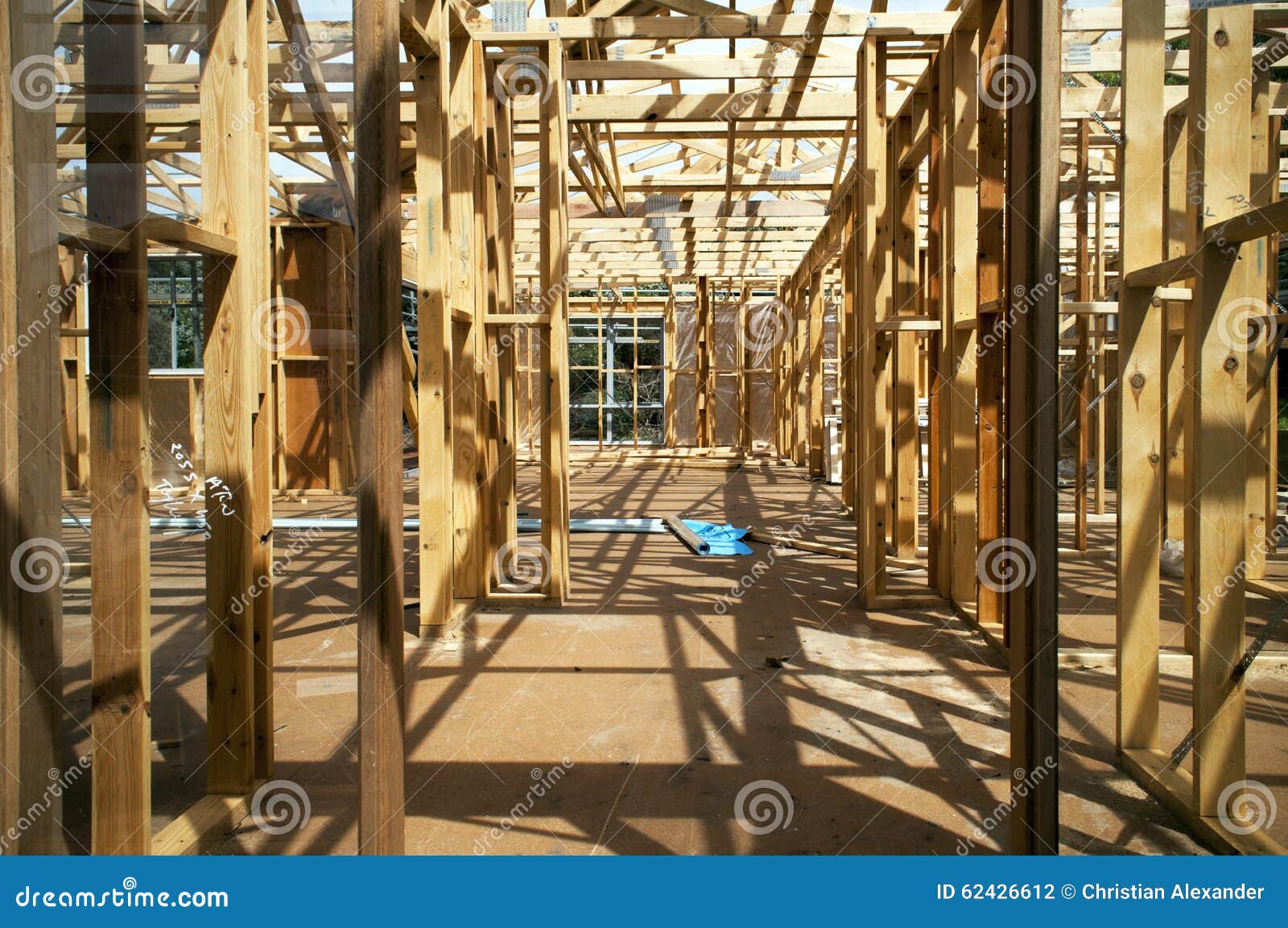Early Stages of Construction Site Stock Photo - Image of timber, noggin ...