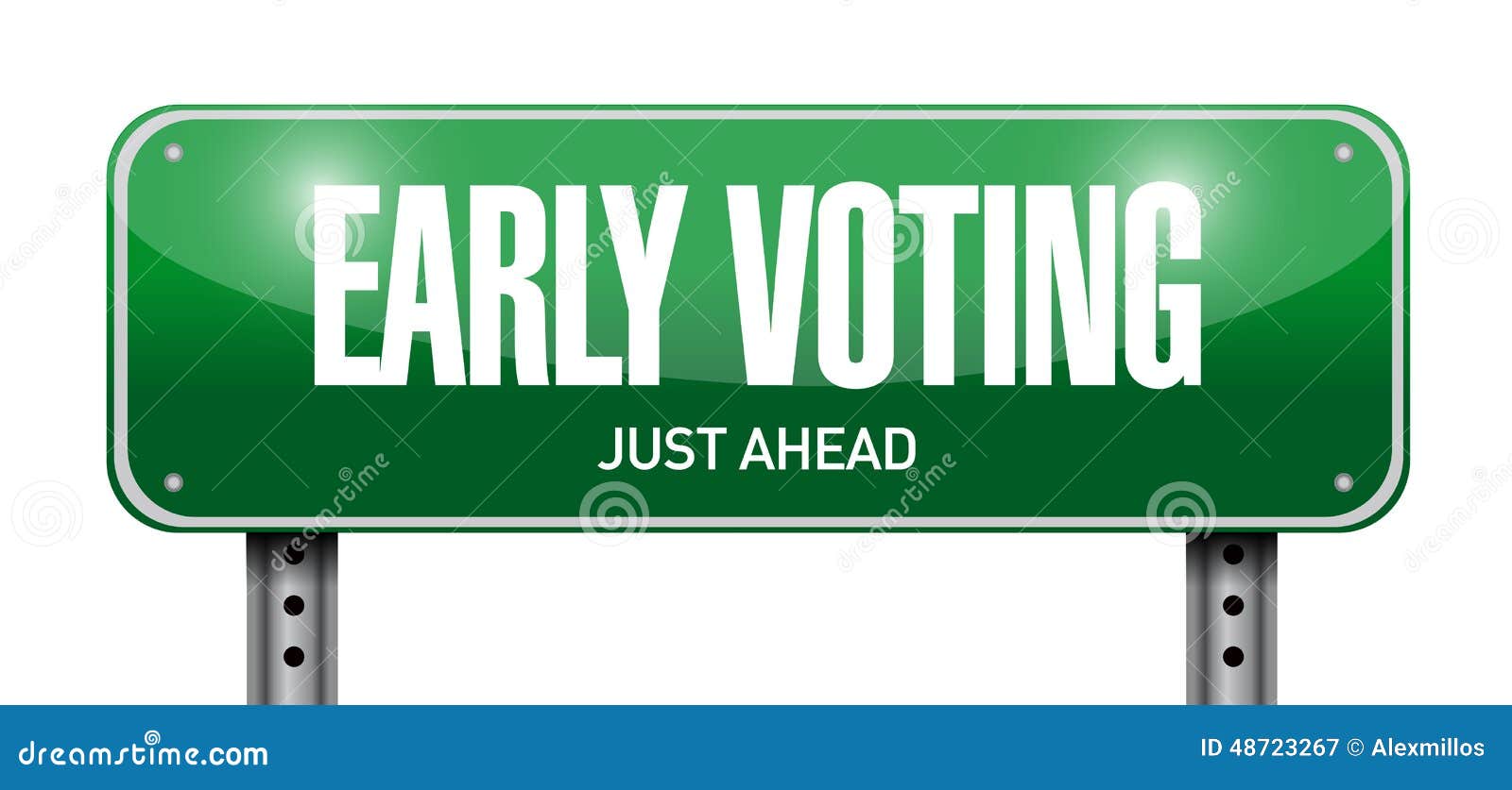 Early Voting Road Sign Illustration Design Stock Illustration ...