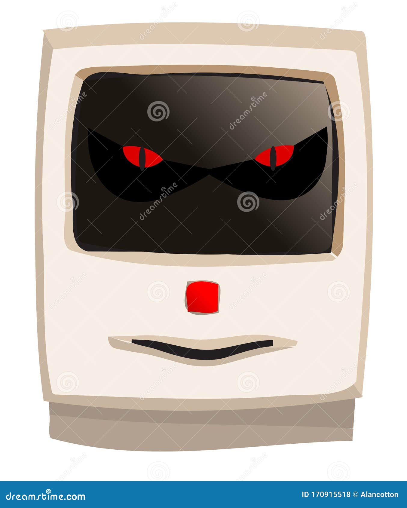 Evil Halloween Beige Computer Stock Vector - Illustration of screen ...