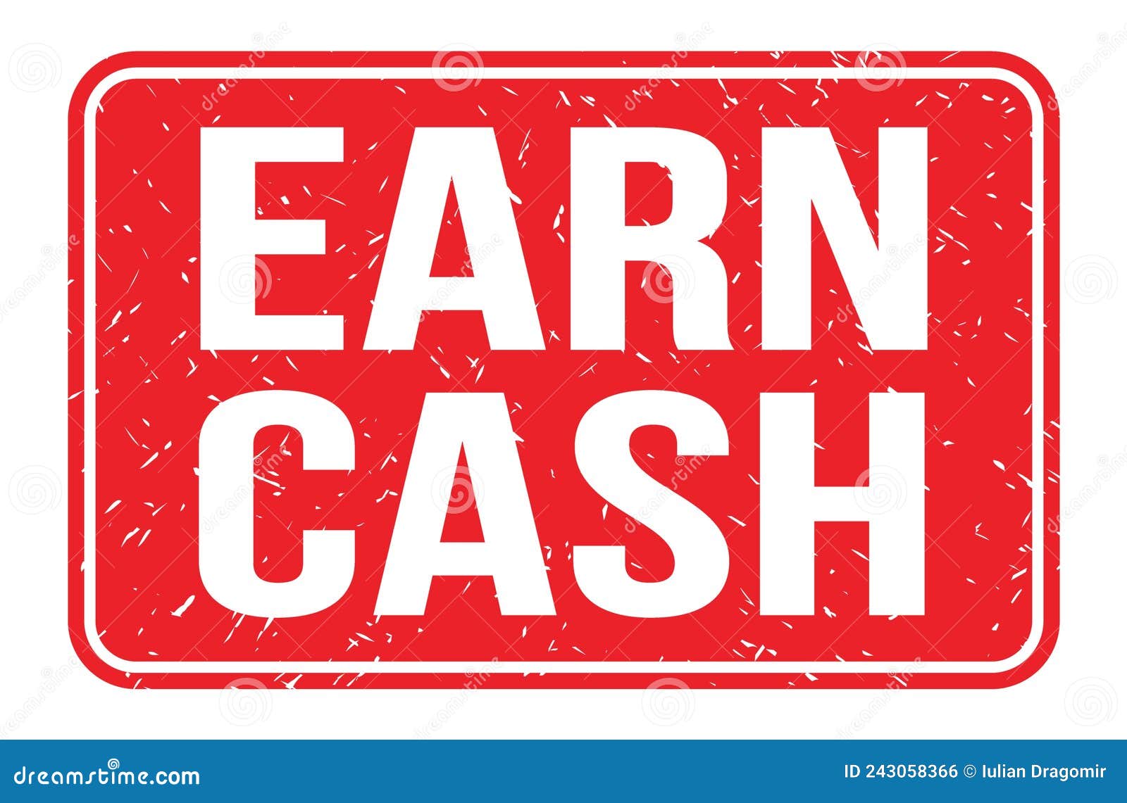 EARN CASH, Words on Red Rectangle Stamp Sign Stock Illustration ...