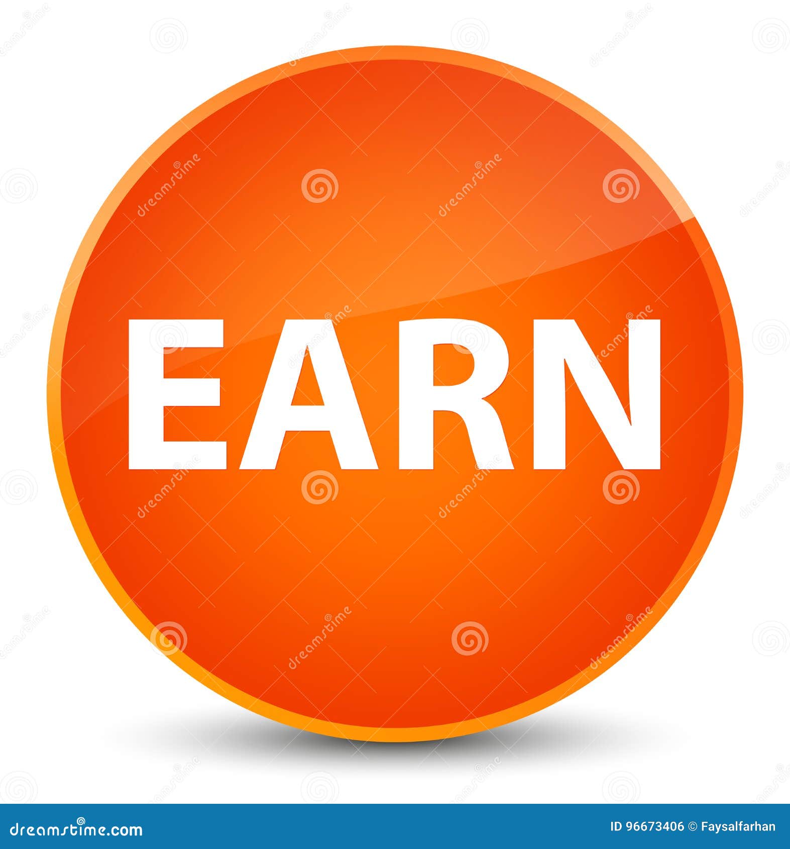 Earn Elegant Orange Round Button Stock Illustration - Illustration of ...