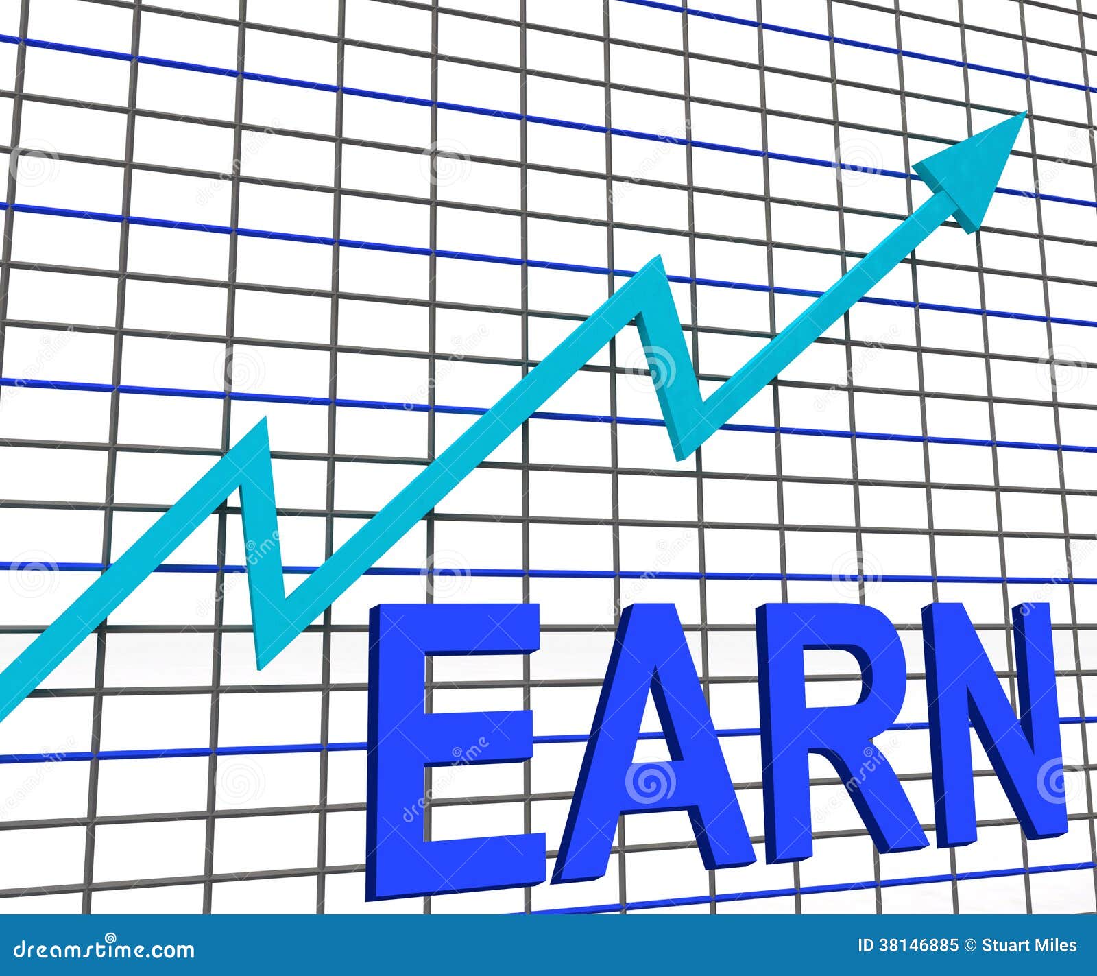 Earn Graph Chart Shows Increase Earnings Growing Stock Illustration ...