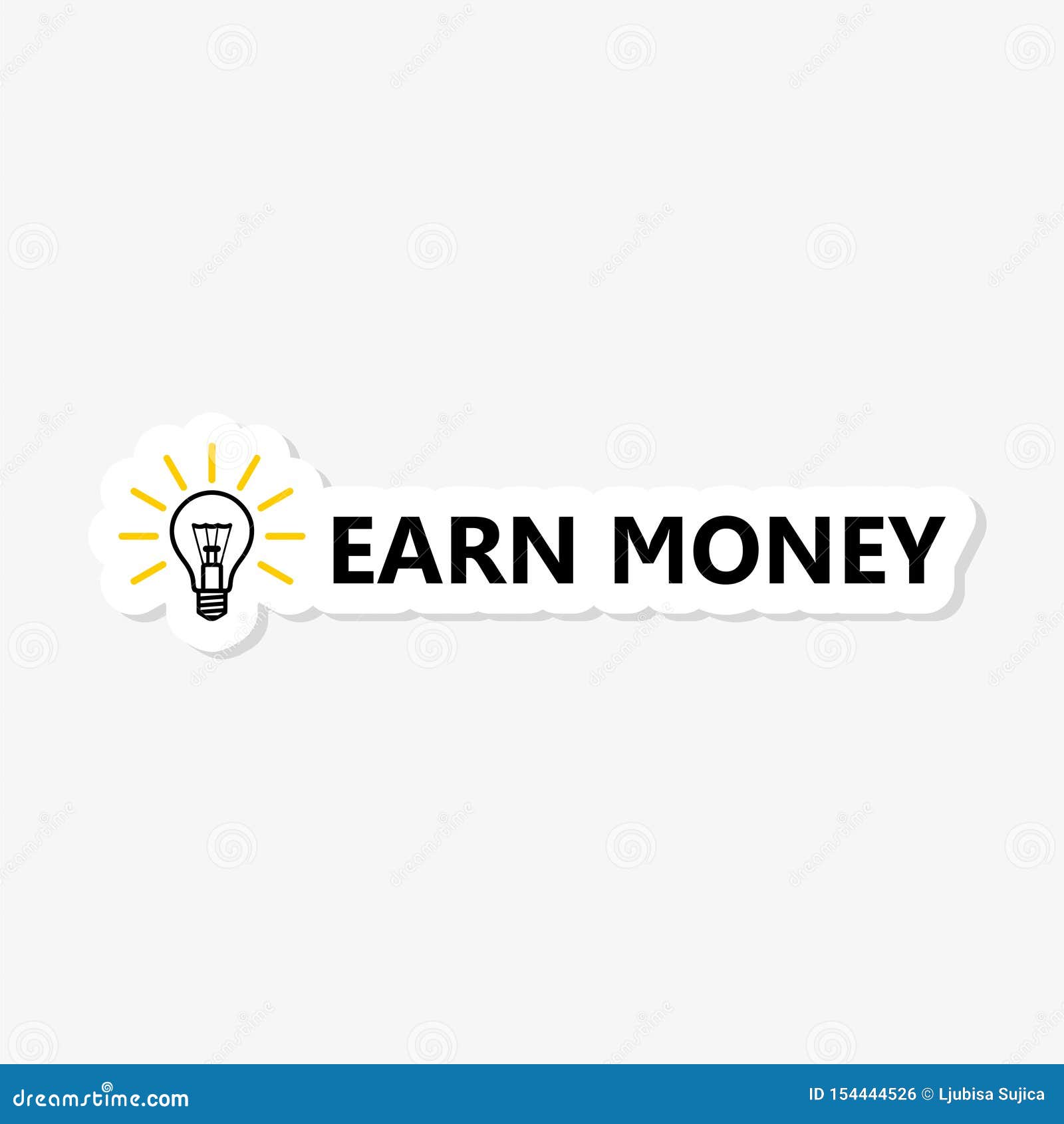 Earn Money Sticker, Money Icon Stock Vector - Illustration of dollar ...