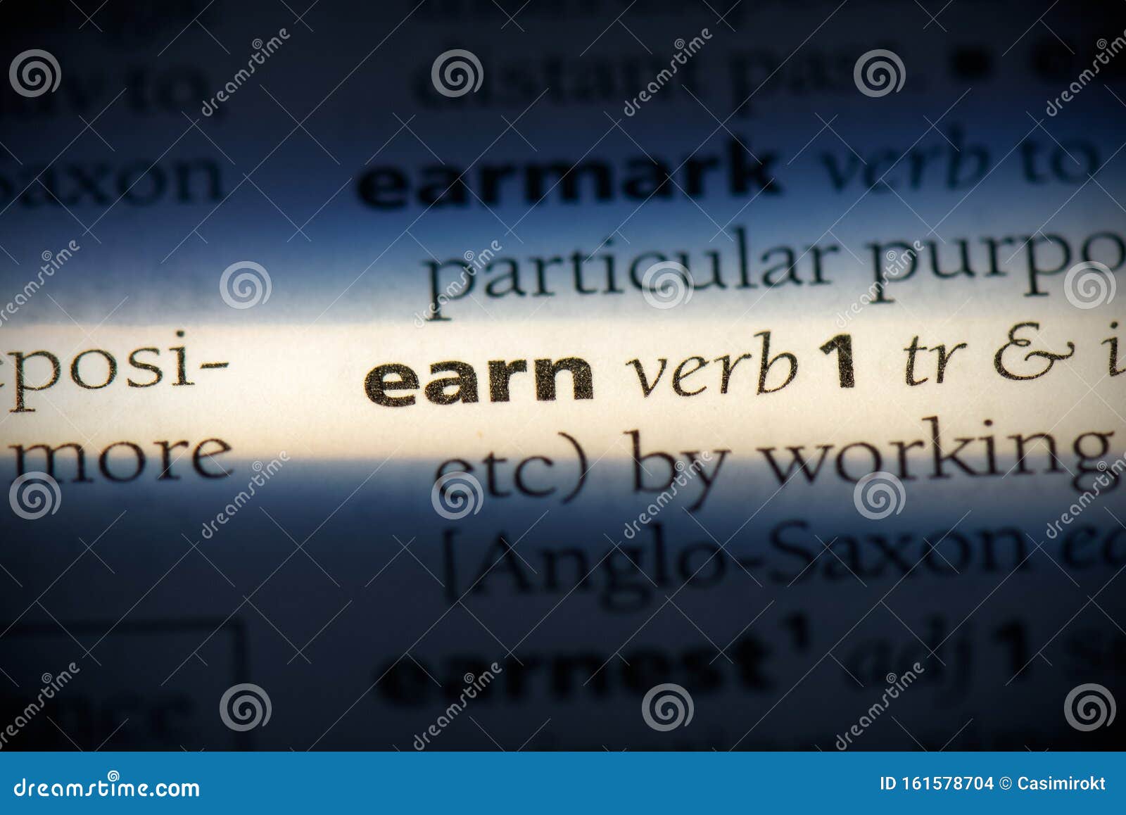 Earn stock photo. Image of highlighted, meaning, focus - 161578704