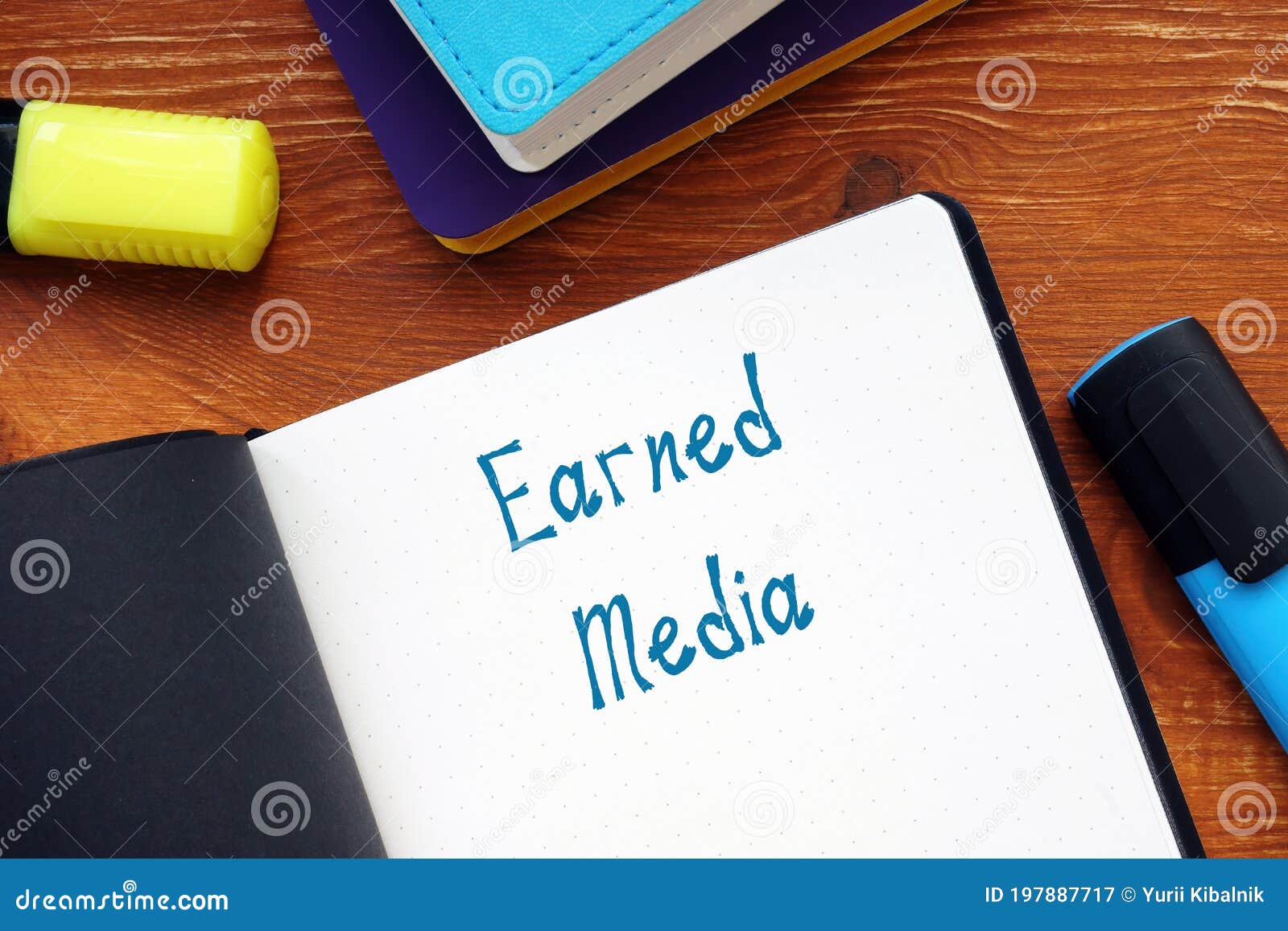 Earned Media Sign on the Sheet Stock Image - Image of credit, social ...