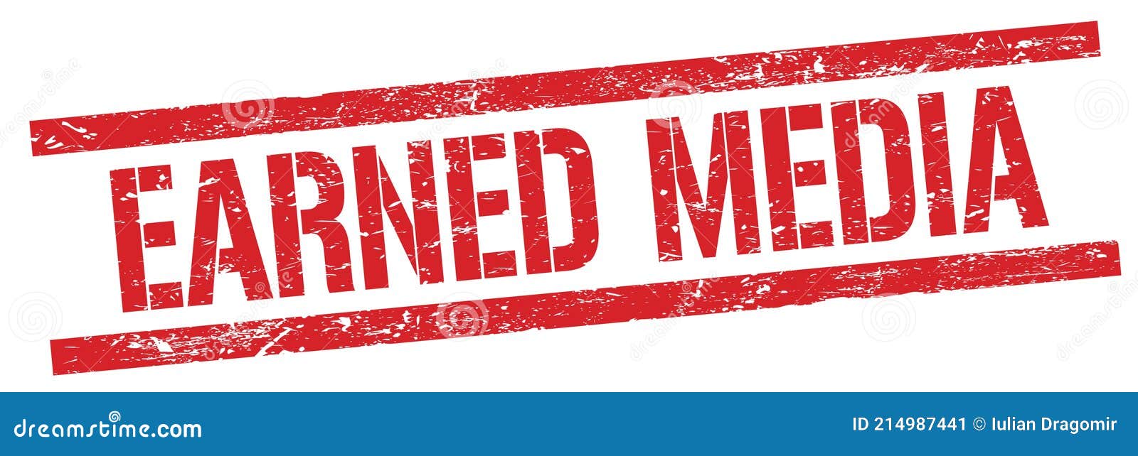 EARNED MEDIA Text on Red Grungy Rectangle Stamp Stock Image - Image of ...