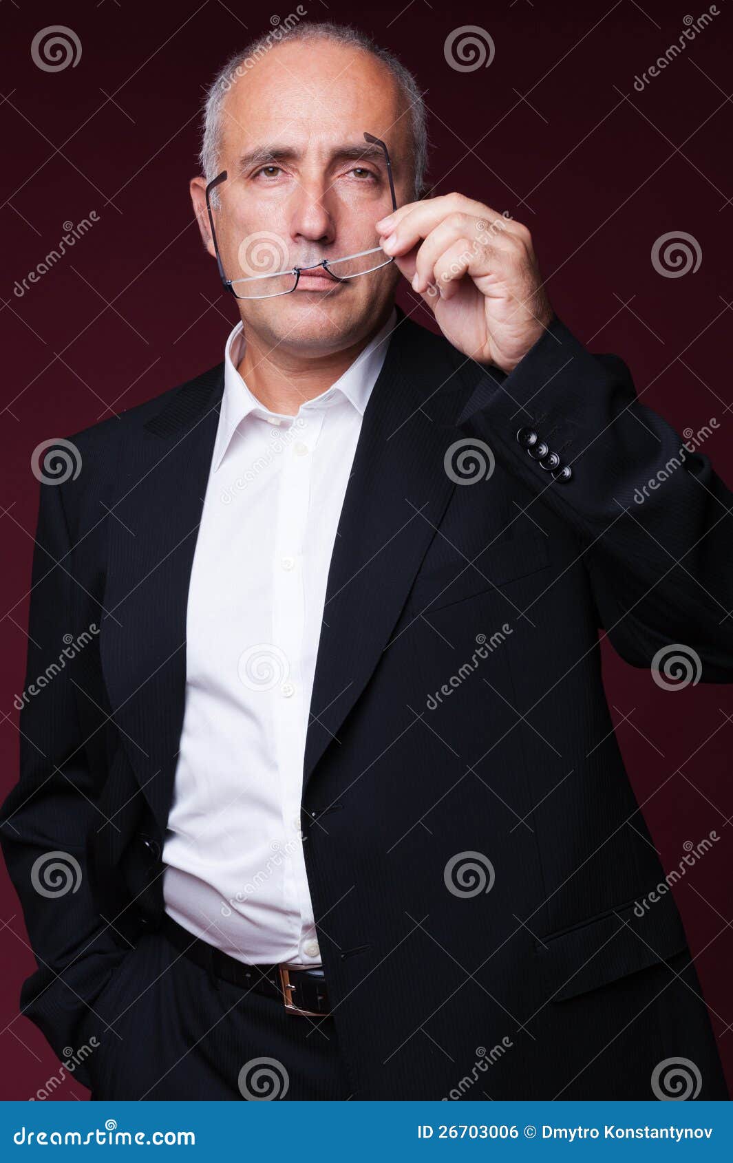Earnest Dark-eyed Young Man Thinking Stock Photo | CartoonDealer.com ...