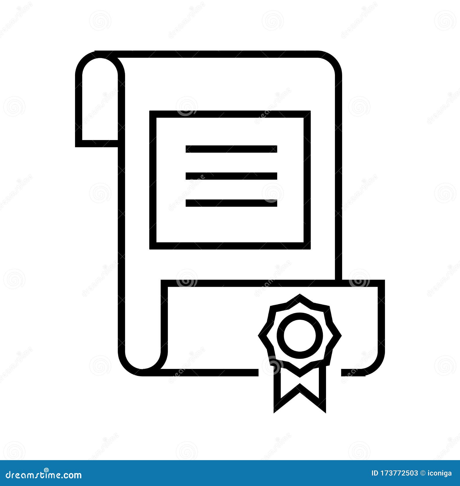 Certification Line Icons Signs Set. Design Collection Of Certificate ...