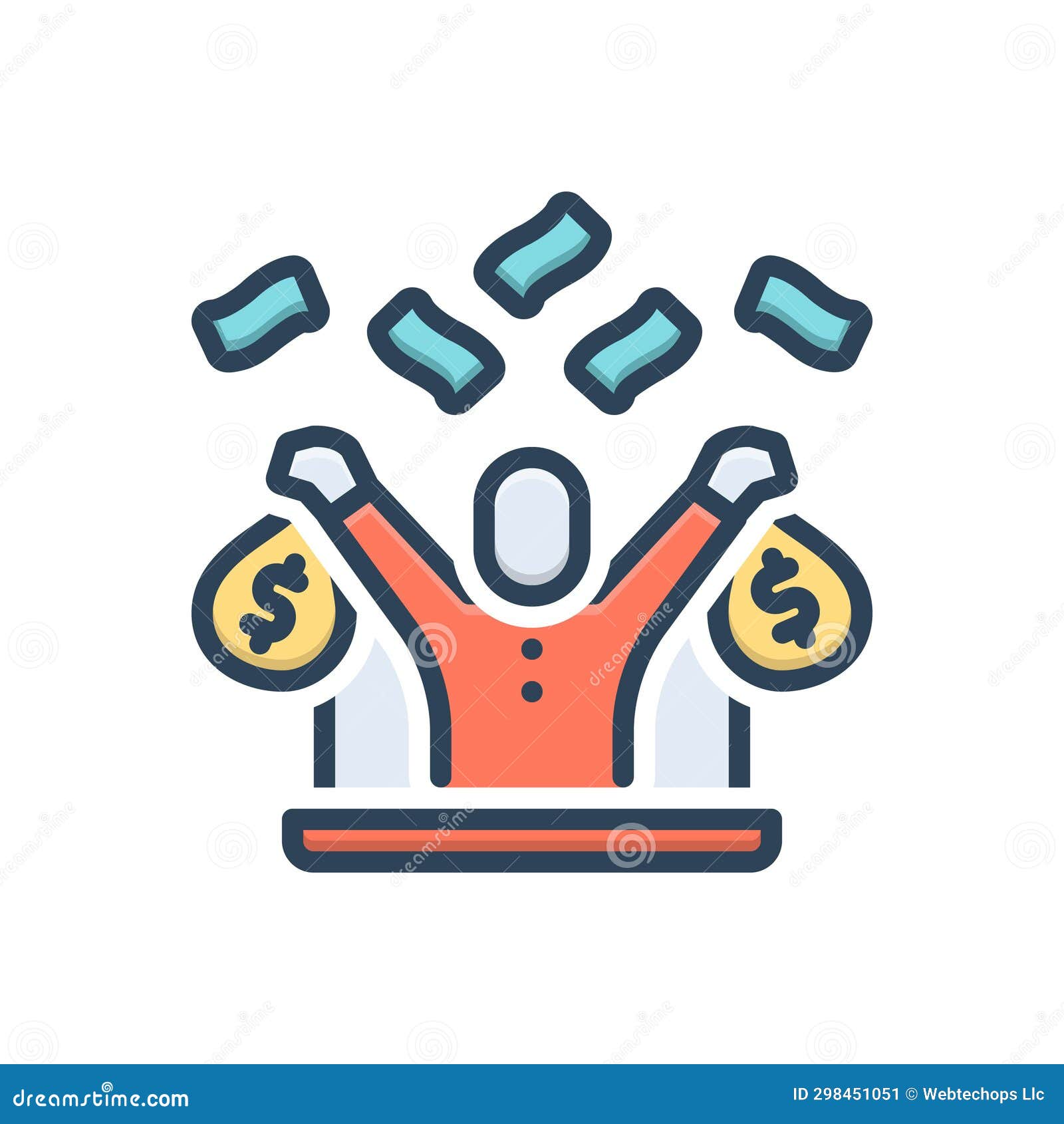 Color Illustration Icon for Earning, Cashflow and Income Stock ...