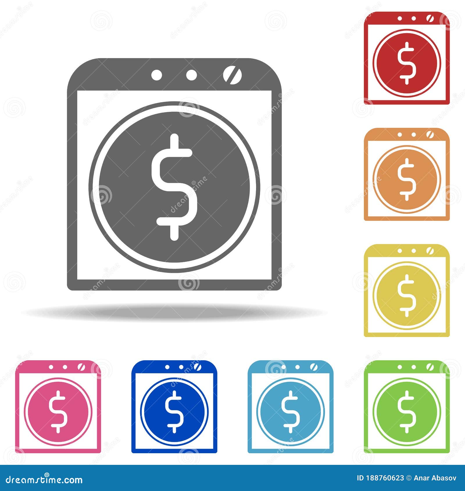 Earning Icon. Elements of Seo & Development in Multi Colored Icons ...