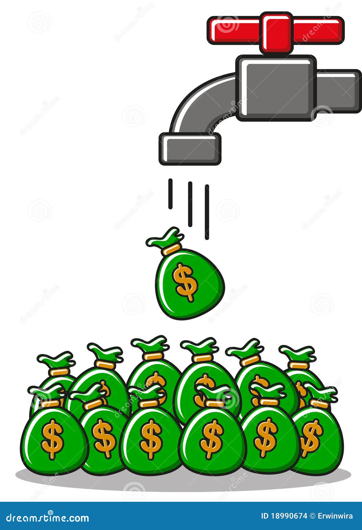 Earning money from stock vector. Illustration of dollar - 18990674