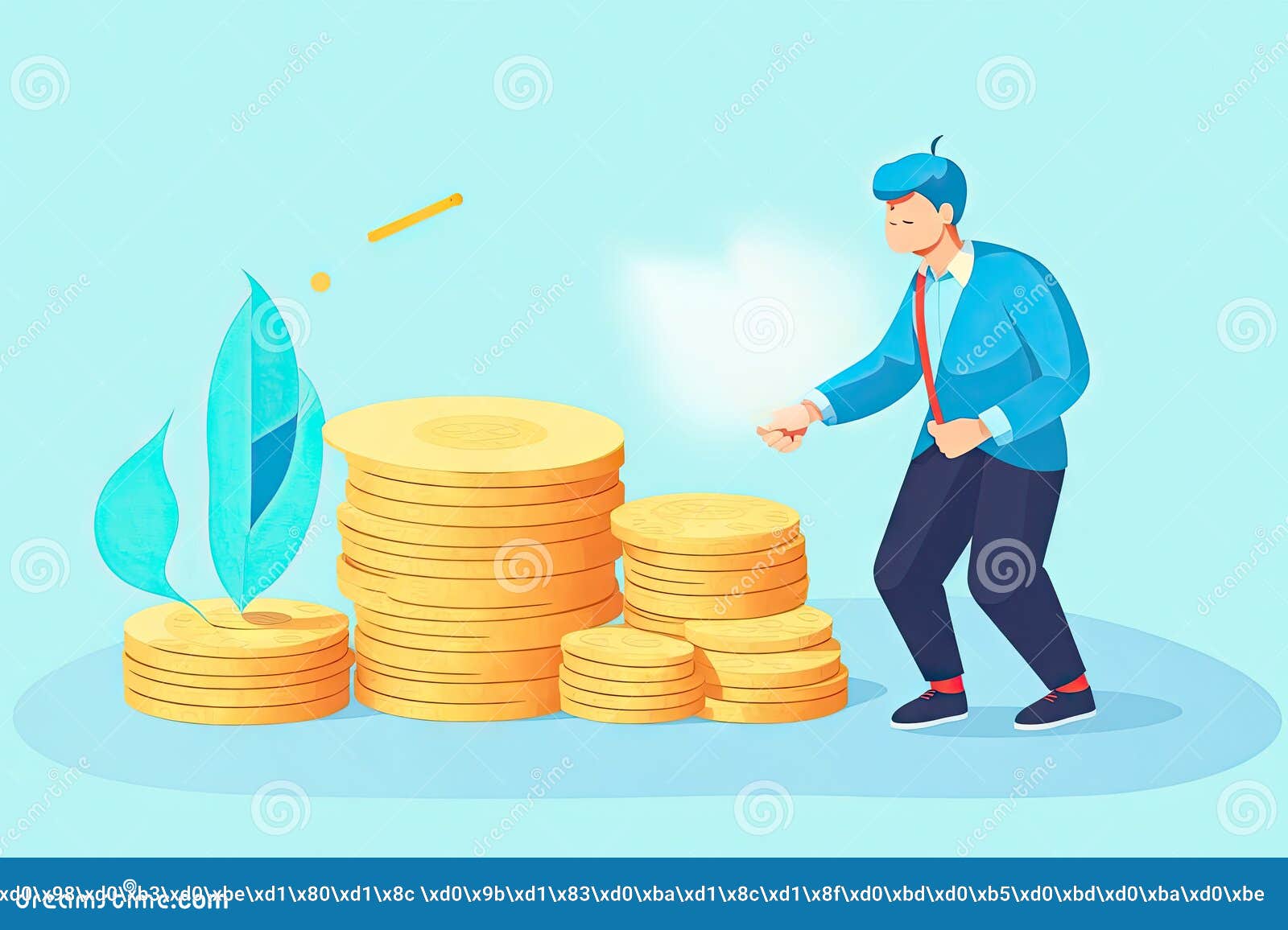 Earning Money Flat Illustration Design. Ai Generative Stock ...