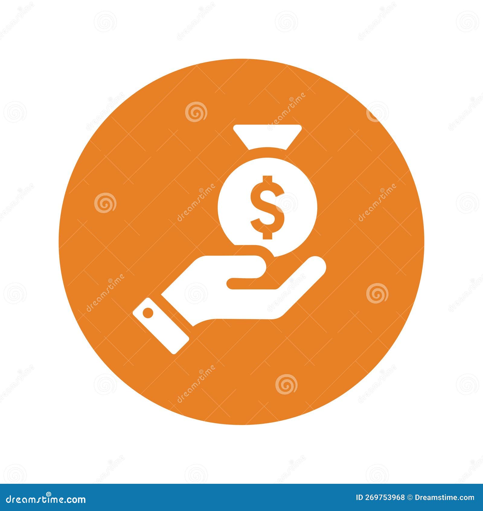Earning, Money on Hand Icon. Outline Design Stock Illustration ...