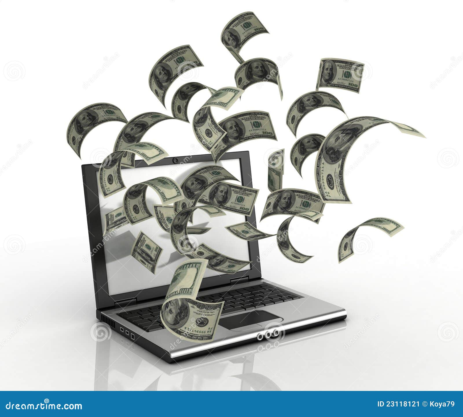 Earning Money Over the Internet Stock Illustration - Illustration of ...