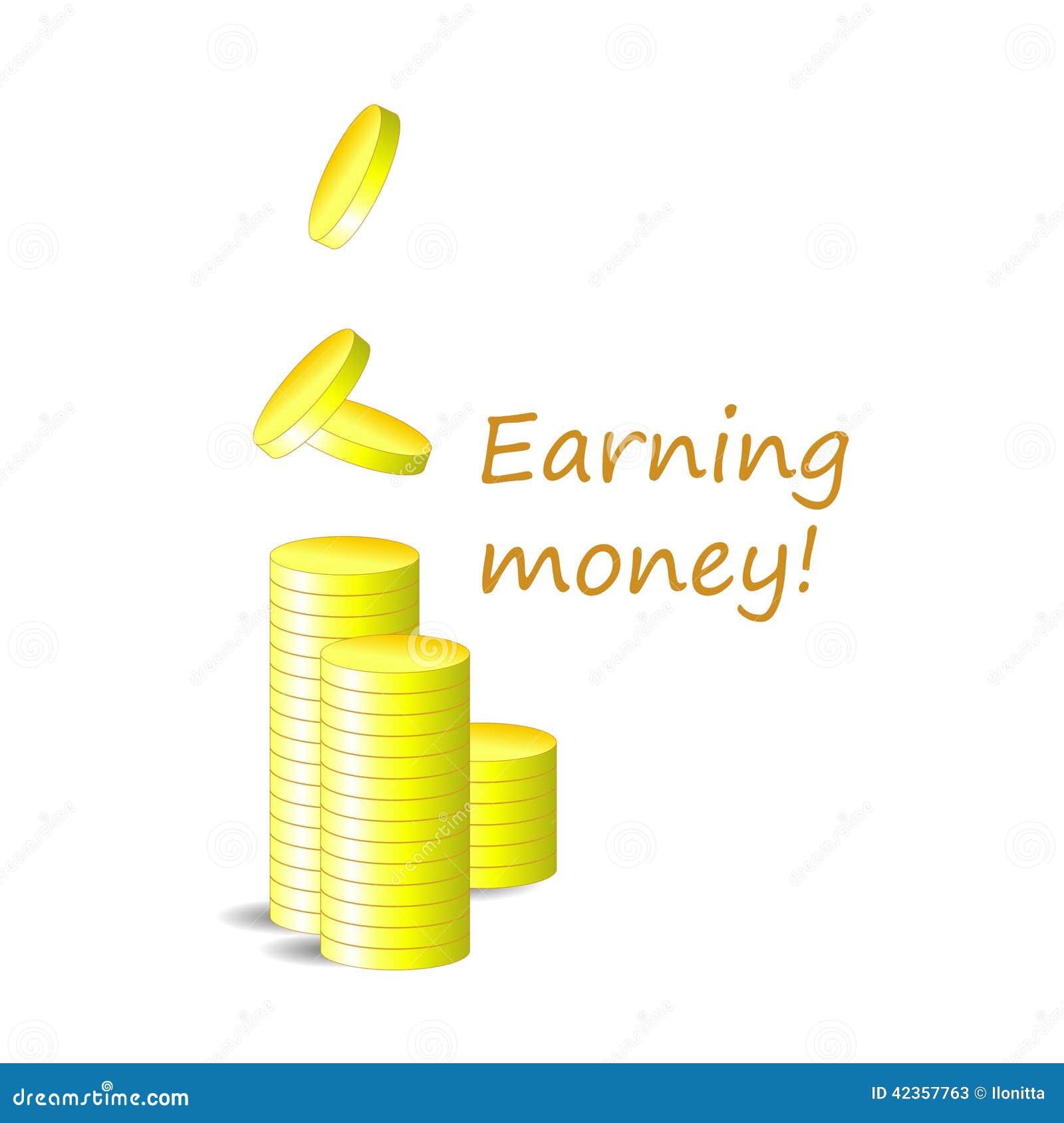 Earning money! stock illustration. Illustration of earning - 42357763