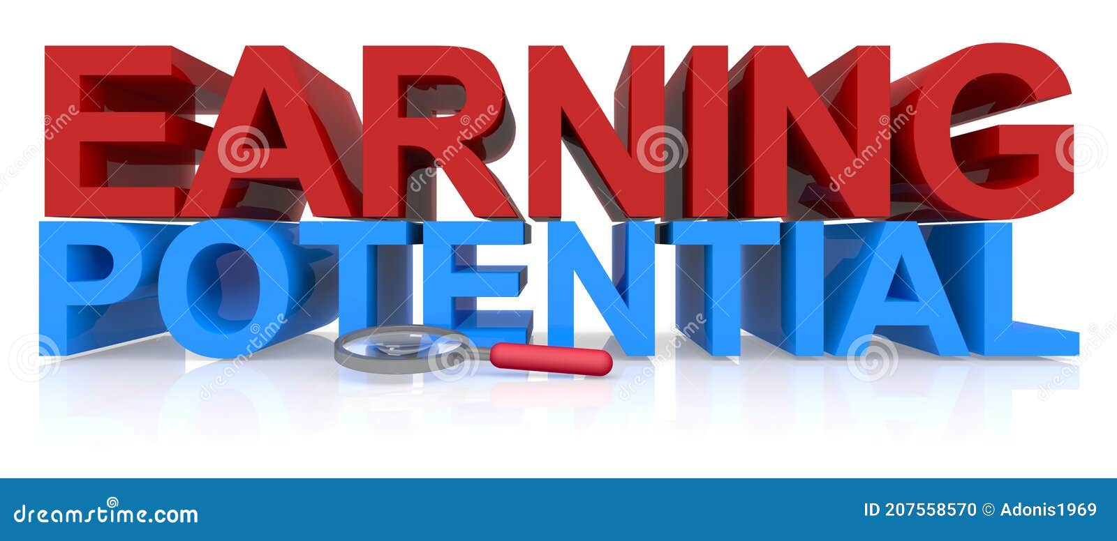 Earning potential on white stock illustration. Illustration of number ...