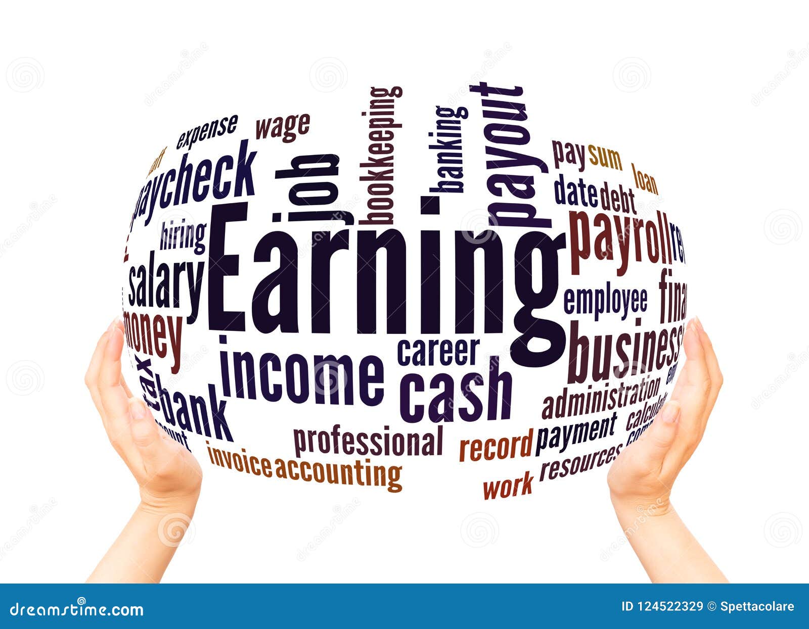 Earning Word Cloud Sphere Concept Stock Image - Image of hire, finance ...