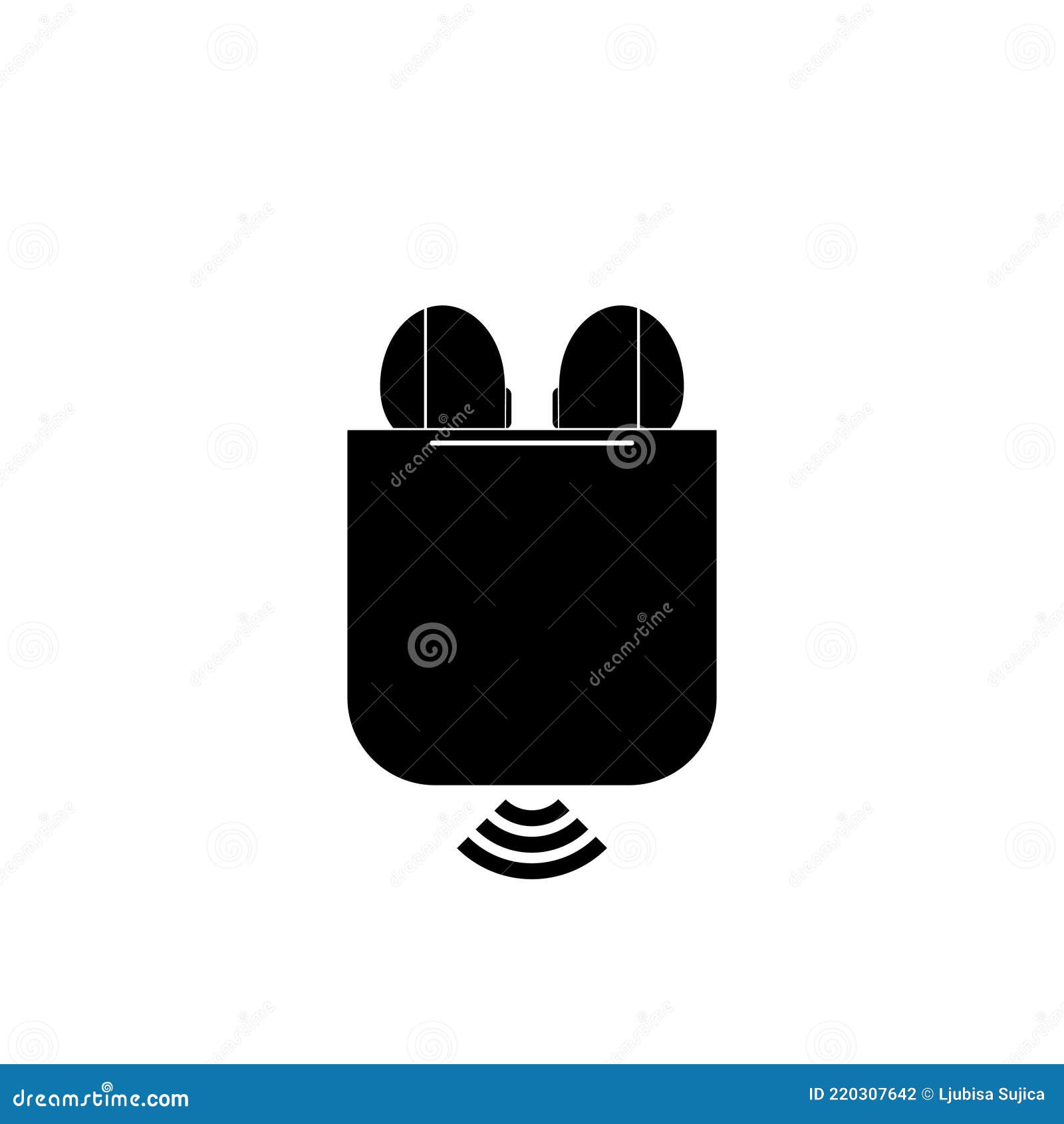 Earphone Bluetooth Icon Design Isolated on White Background Stock ...