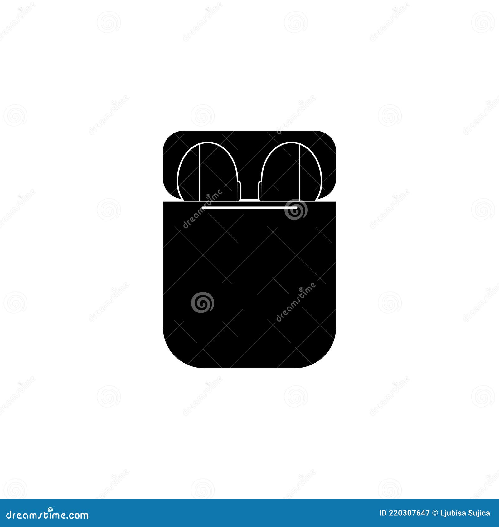 Earphone Bluetooth Icon Design Isolated on White Background Stock ...