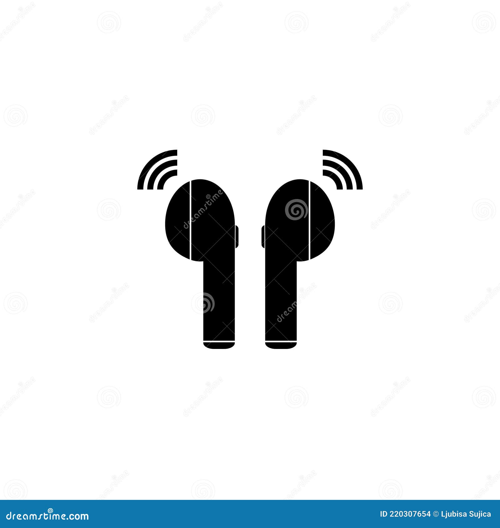 Earphone Bluetooth Icon Design Isolated on White Background Stock ...